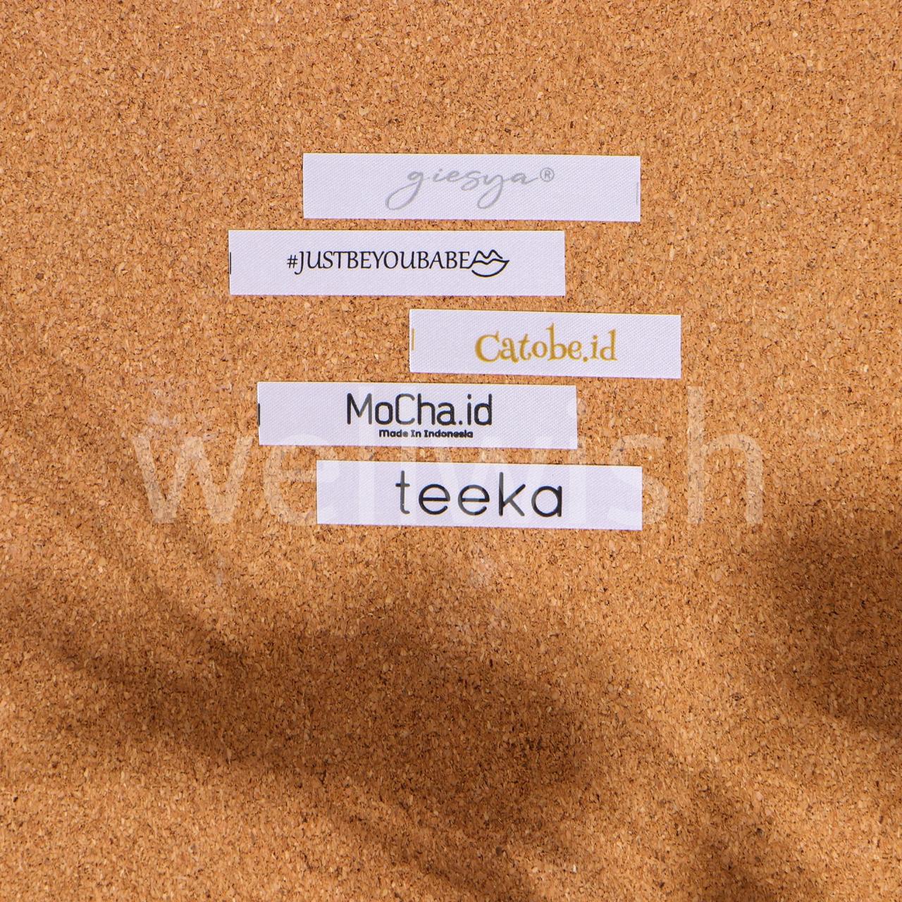 Contoh Desain Dan Harga Label Tafeta - Wellwish Creative