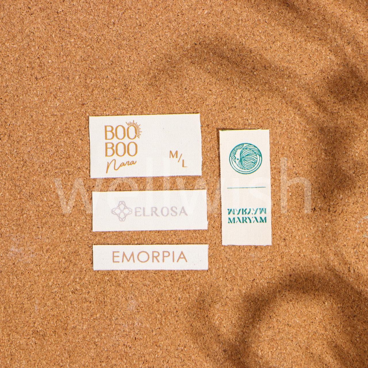 Contoh Desain, Size/Ukuran Dan Harga Label Cotton/Katun - Wellwish Creative