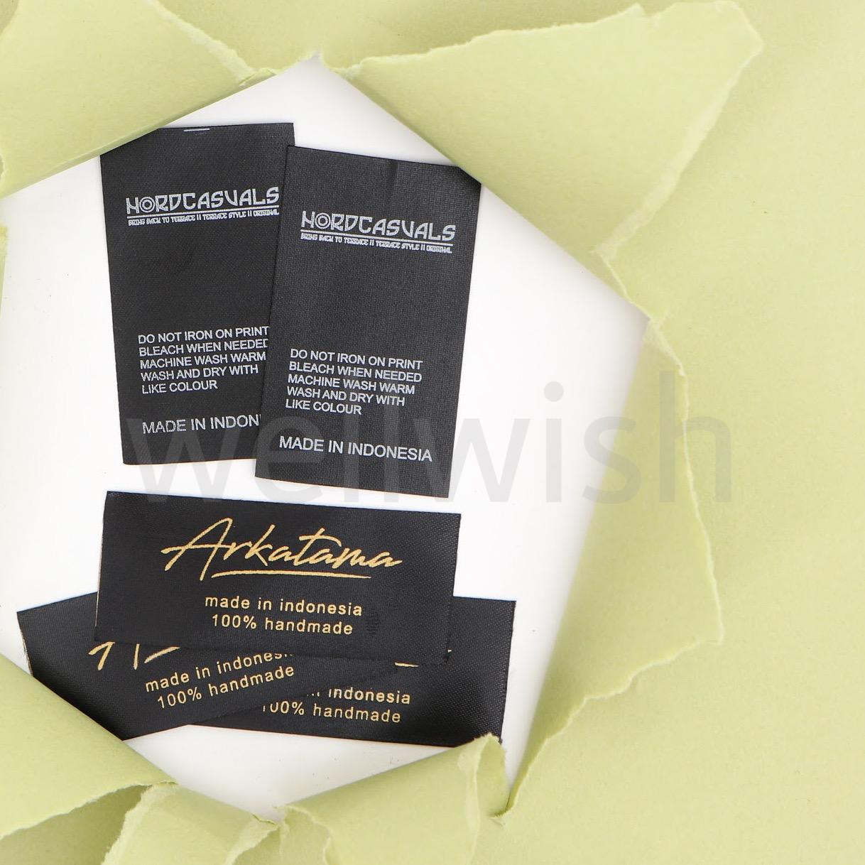 Label Baju Bahan Satin - Wellwish Creative